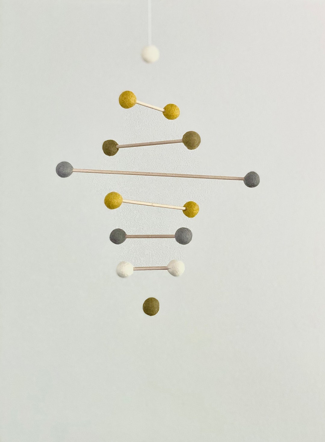 Kinetic Mobile, Modern Mobile, Felt Wool Ball Mobile, Pom Pom Mobile ...