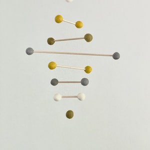 Kinetic Mobile, Modern Mobile, Felt Wool Ball Mobile, Pom Pom Mobile ...