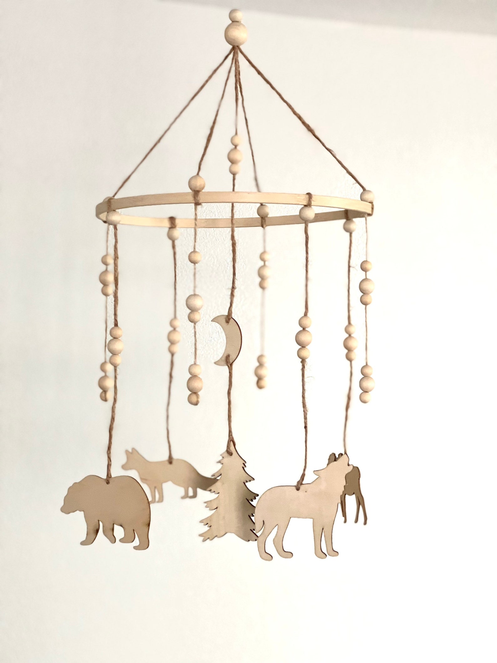 Woodland Crib Mobile Nursery Wooden Crib Mobile Animal - Etsy