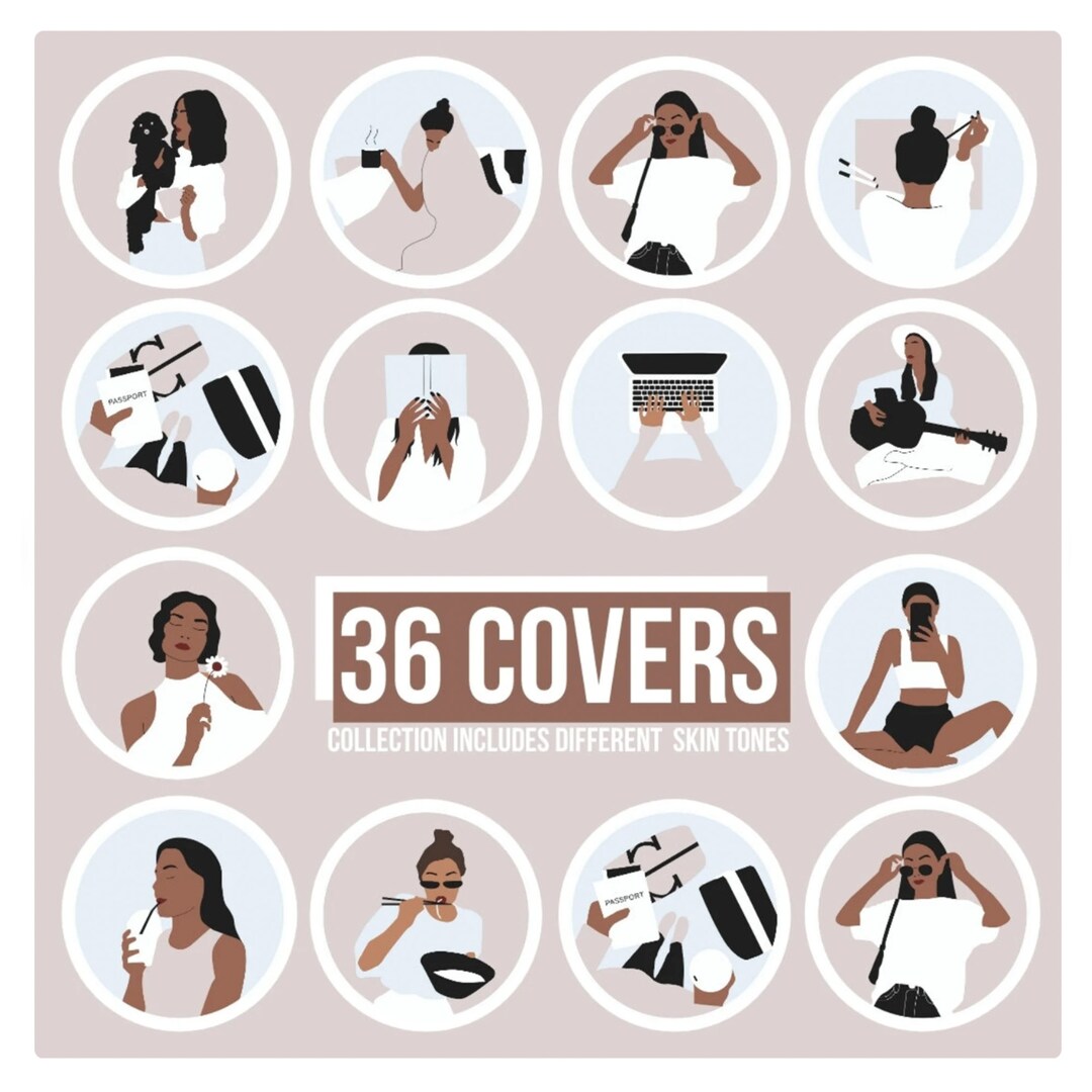 Everyday Instagram Story Highlight Trendy Influencers Illustrations ...