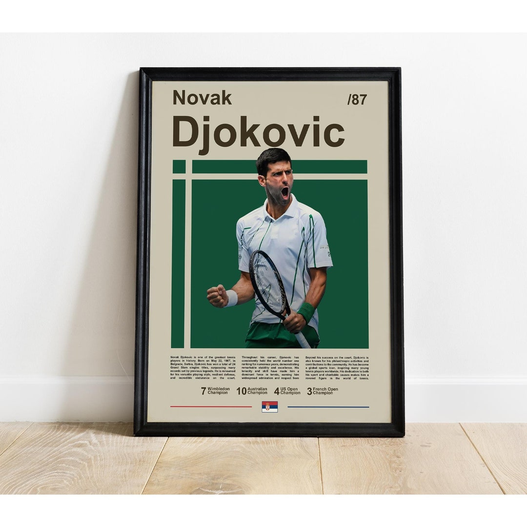 Novak Djokovic Poster, Tennis Poster, Novak Djokovic Art Print, Sports ...