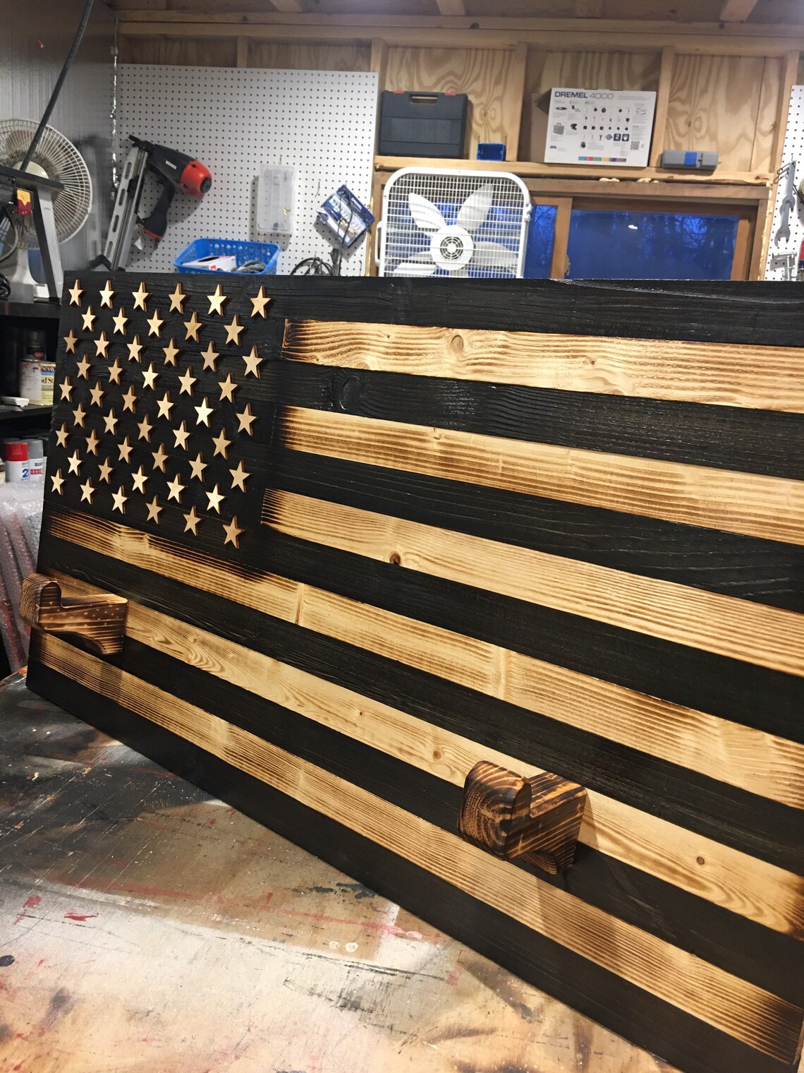 36x20 Subdued Rustic American Flag Gun Rack Bow Rack - Etsy