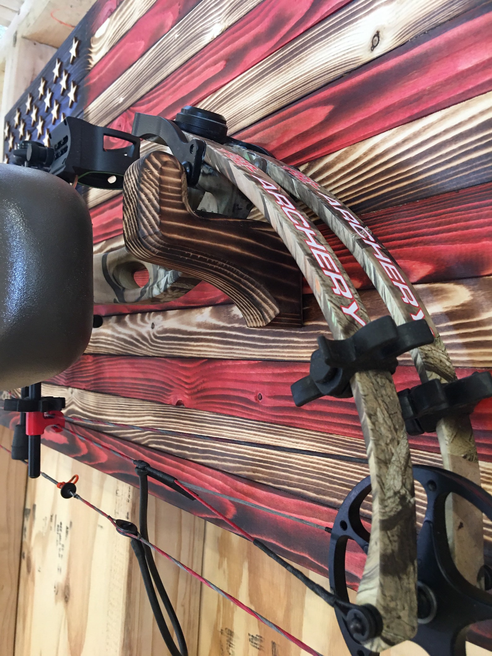 36x20 Rustic American Flag Compound Bow Rack. Hunting Gifts - Etsy