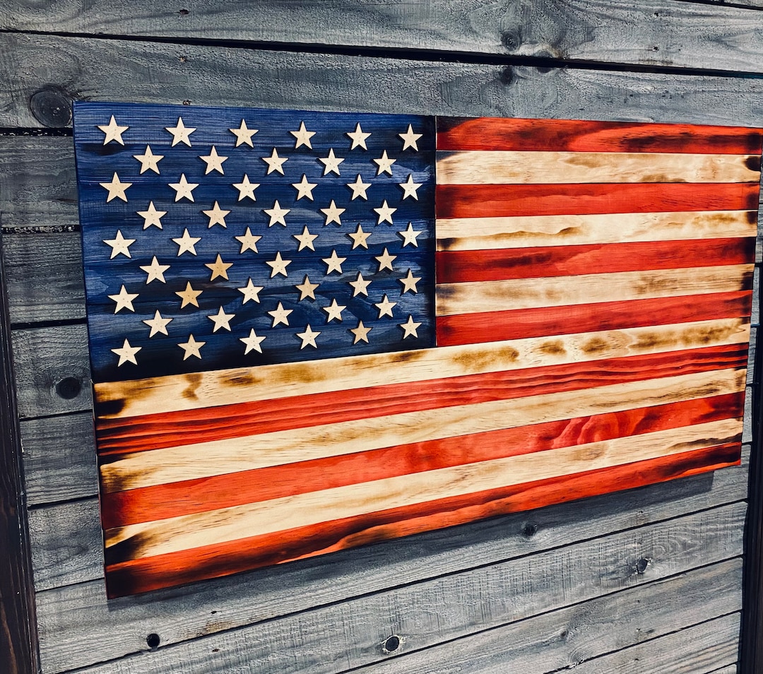 Rustic Wooden American Flag - Rustic Flag, American Flag Wood, Pallet ...