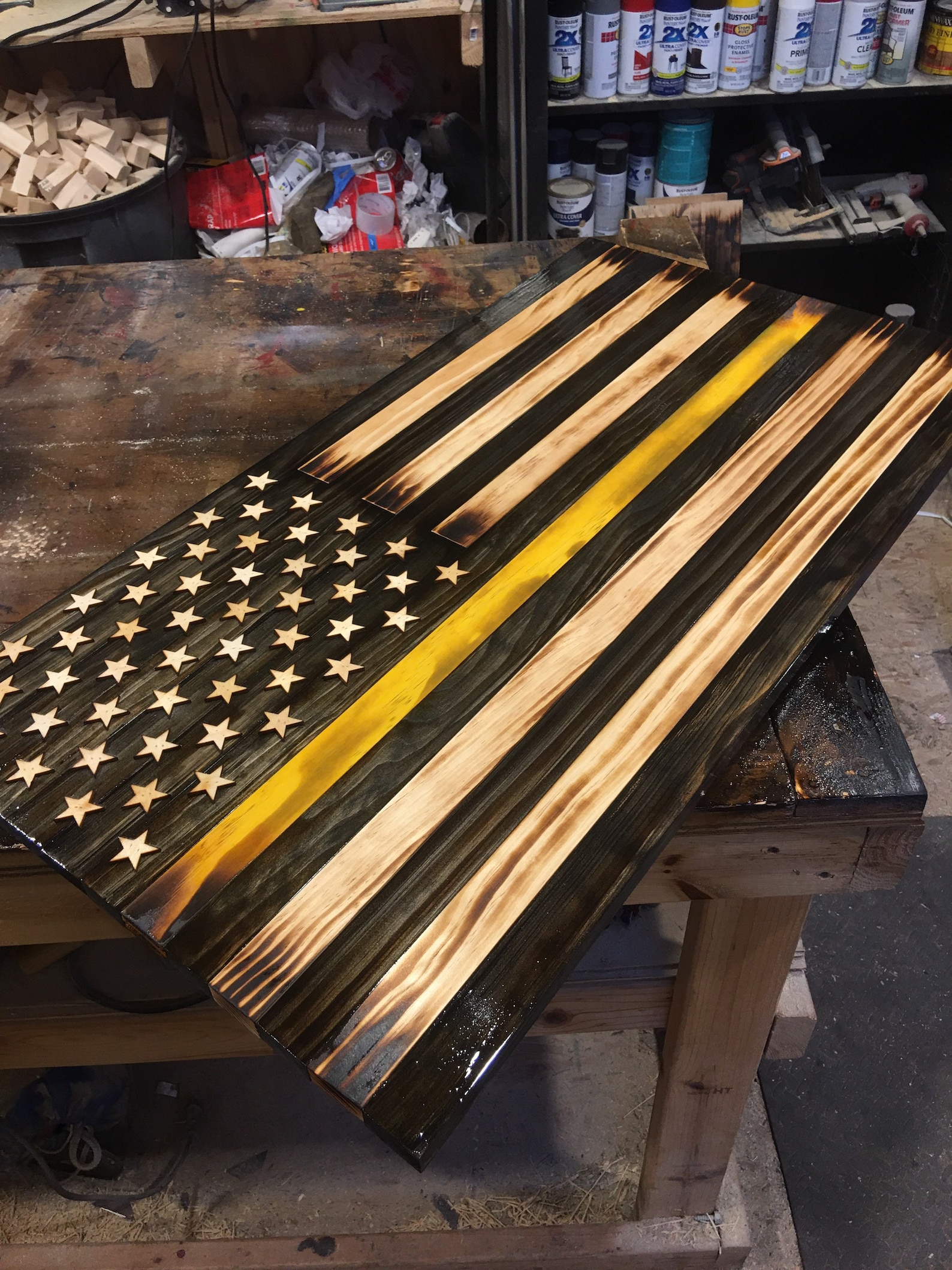 36x20 Thin Yellow Line Dispatcher Flag - Etsy