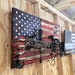 Rustic American Flag Gun Rack. Compound Bow Rack With Military Logo ...