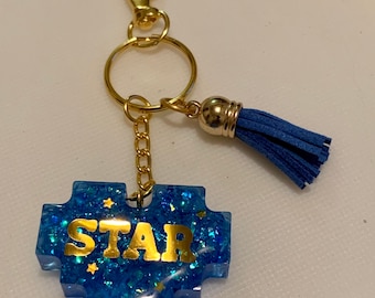 Genshin Impact Hydro Logo Resin Heart Keychain - Etsy