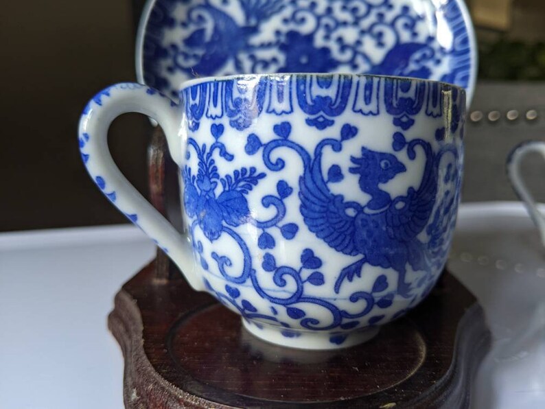 Vintage Phoenix Bird Phoenix China Chinoiserie Cup and - Etsy