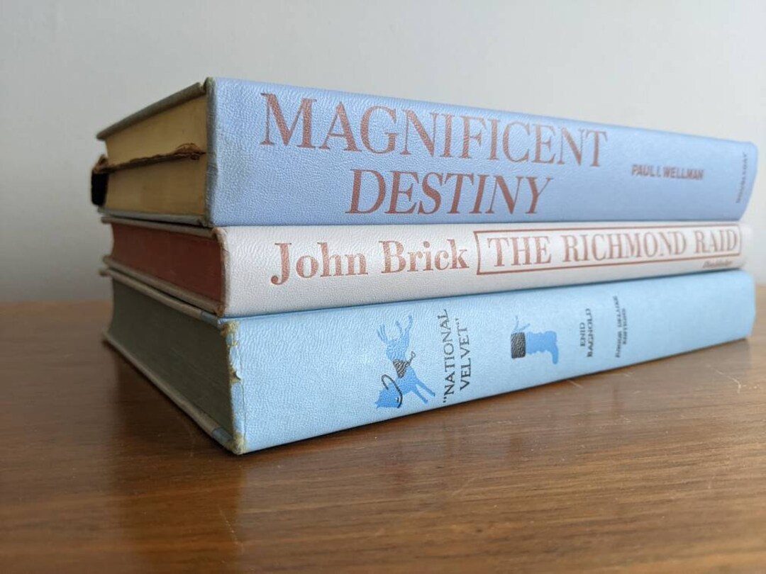 Book Set, Vintage Books, Decorative Books, Colorful Book, Blue Books ...