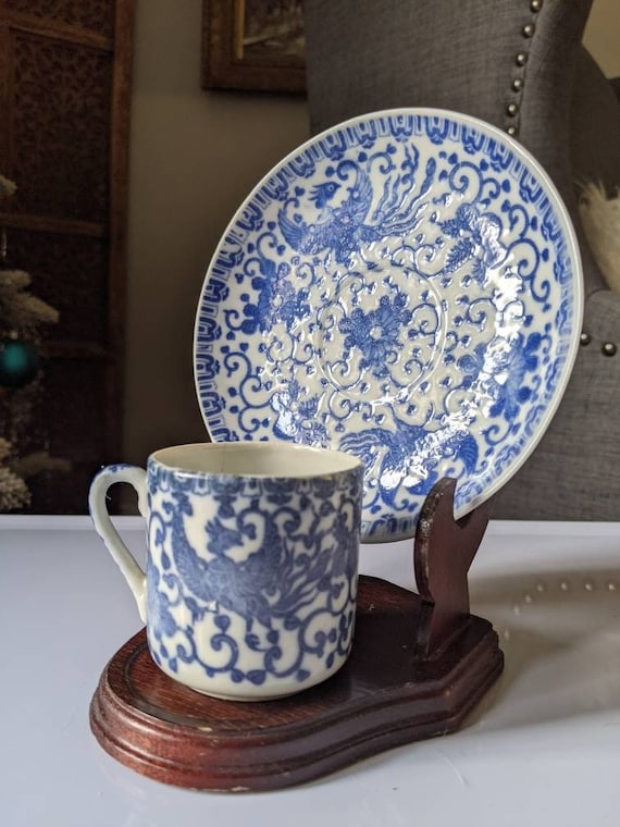 Vintage Phoenix Bird Phoenix China Chinoiserie Cup and - Etsy