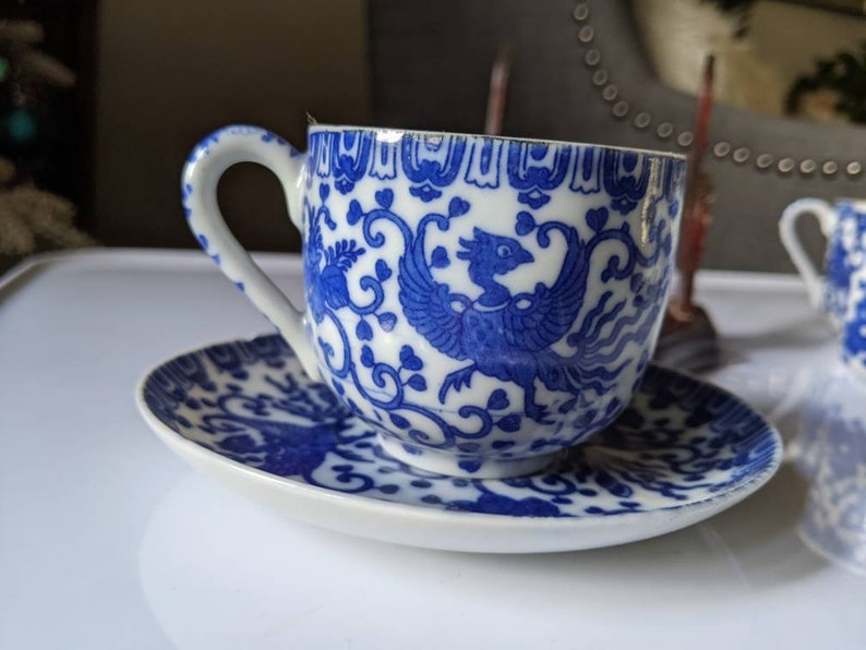 Vintage Phoenix Bird Phoenix China Chinoiserie Cup and - Etsy
