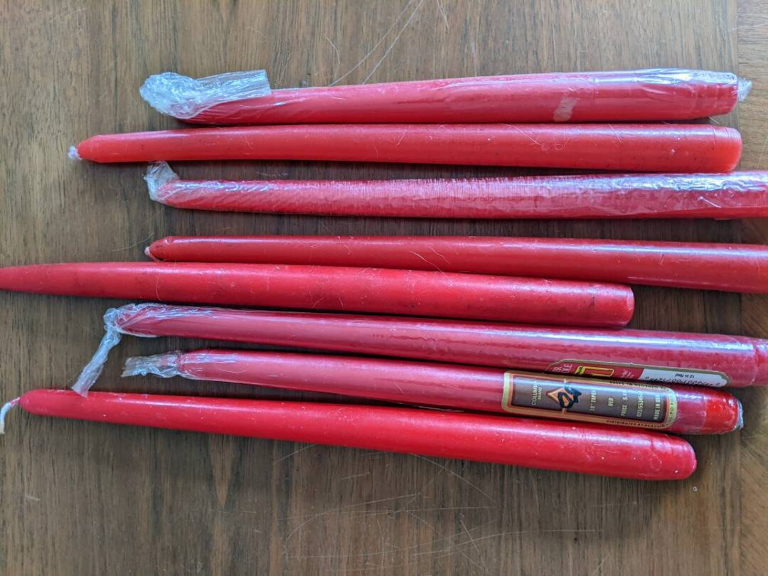 Vintage 10" and 12" Tapers, Red Candles, Christmas Candles, Christmas ...
