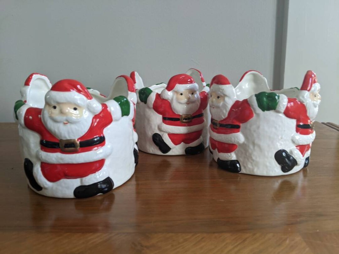 Vintage 1950s Santa Candlestick Holder, Vintage Christmas, Japan, Santa ...