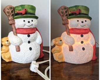 Snowman Night Light - Etsy