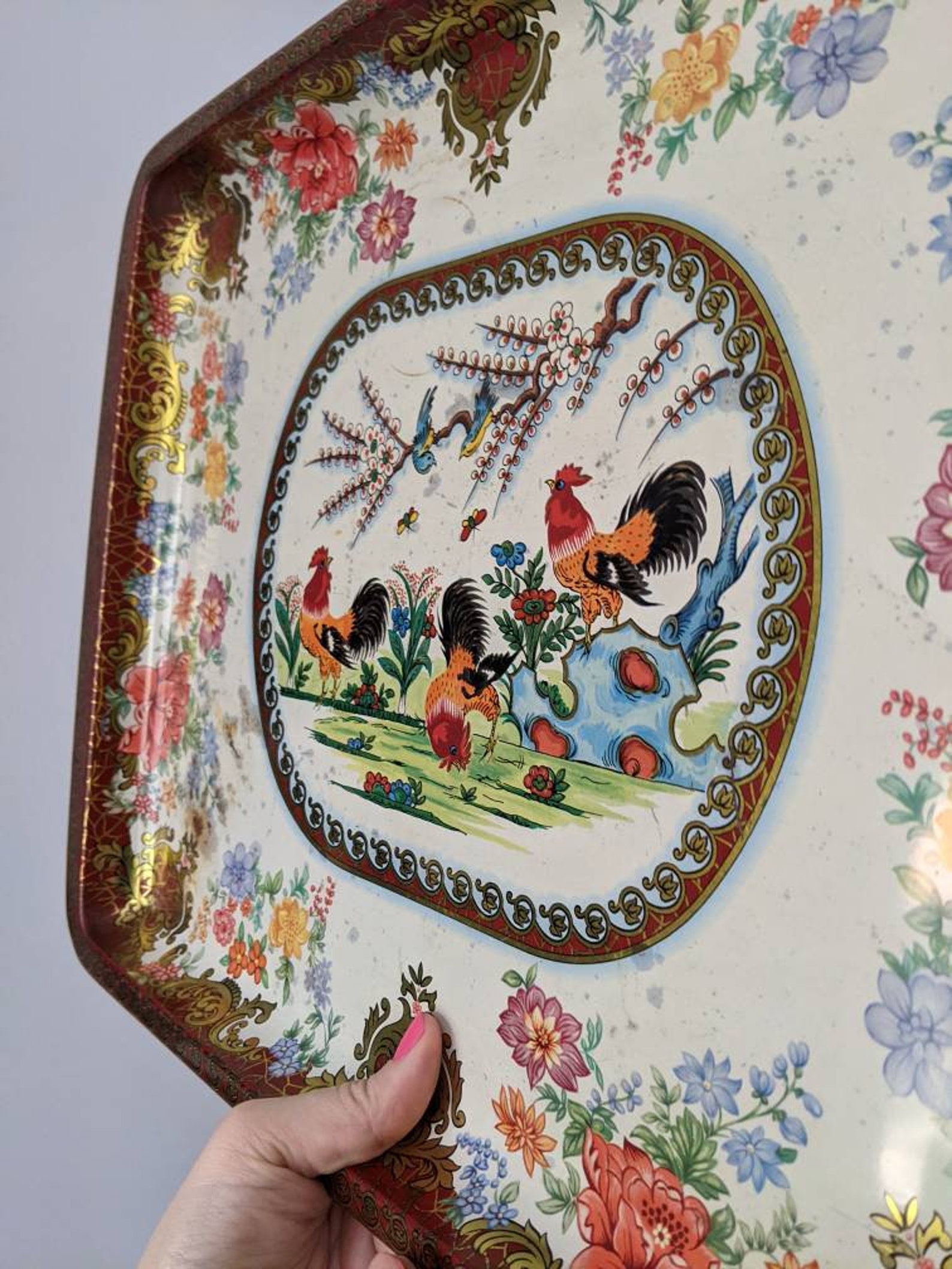 Vintage Daher Tray Rooster Tray Serving Dish Dessert Tray - Etsy UK