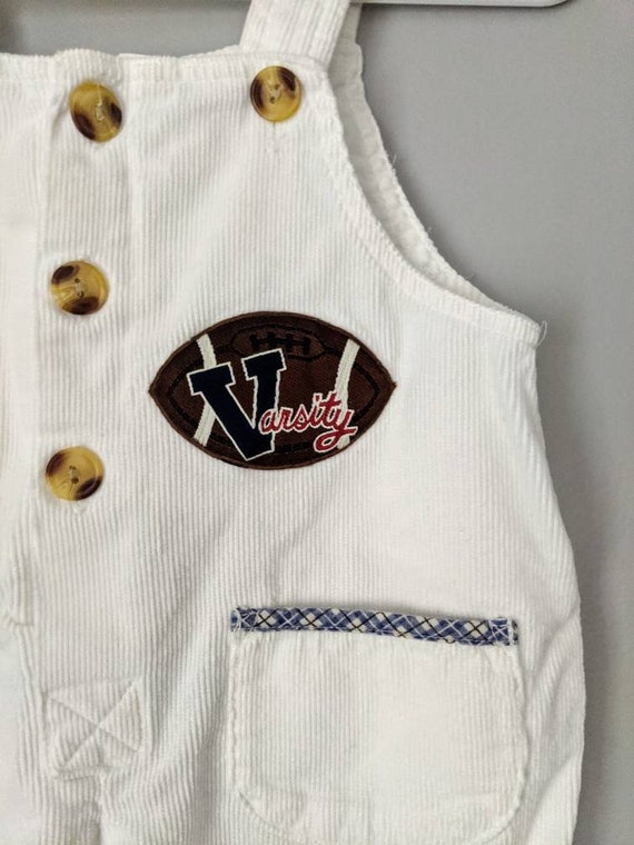 Football Overalls, 3-6m, Baby Overalls, Vintage Overa… - Gem