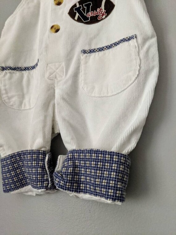 Football Overalls, 3-6m, Baby Overalls, Vintage Overa… - Gem