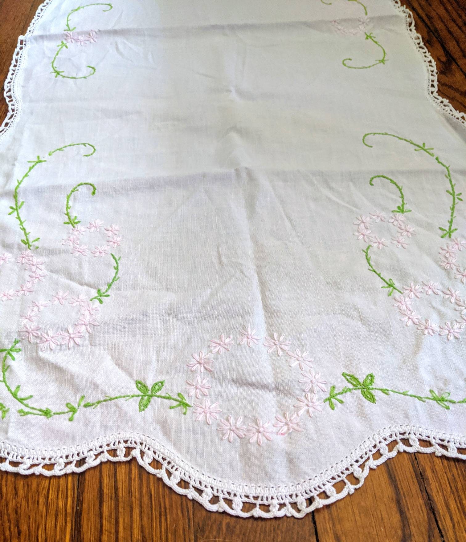 Vintage Embroidered Table Runner Table Runner Vintage | Etsy