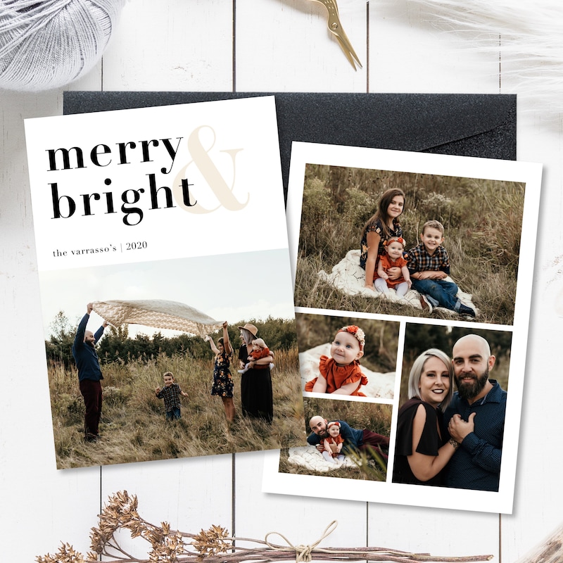 Double Sided Photo Christmas Card - Etsy