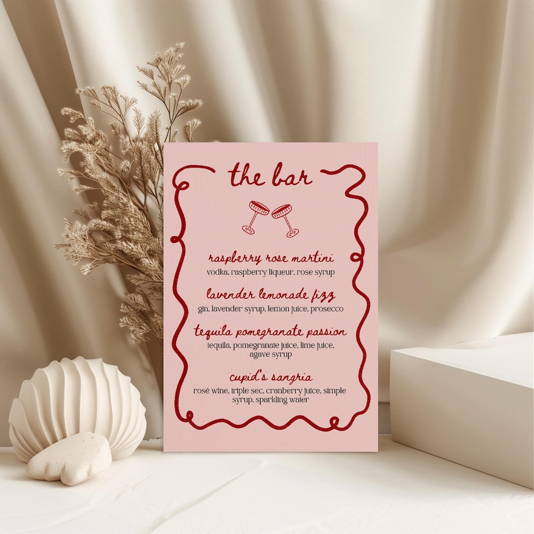 Galentines Bar Sign | Girls Night Out Signature Drinks Sign | Printable ...