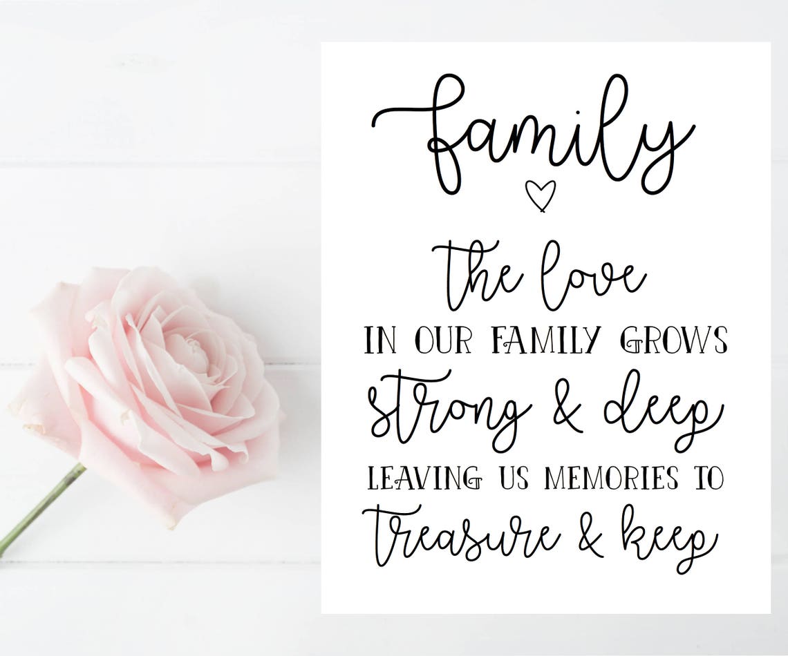 Printable PDF Digital File Family Print Family Quote | Etsy