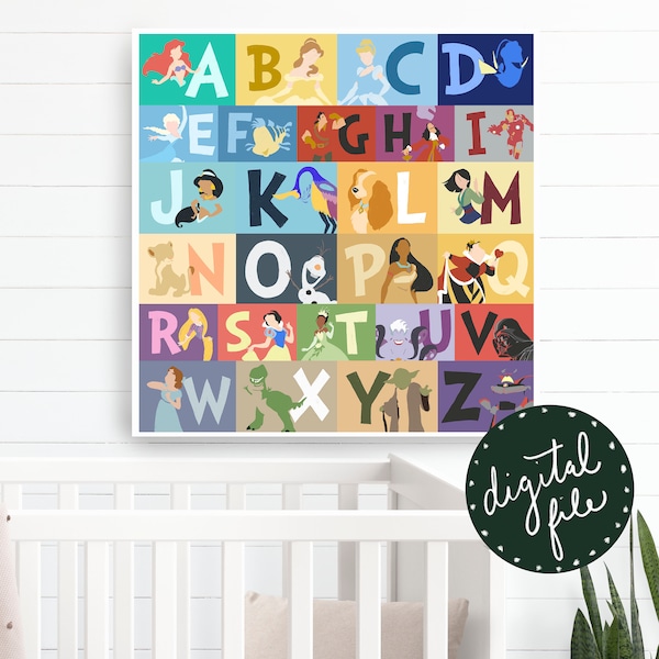 Pixar Alphabet Print - Etsy