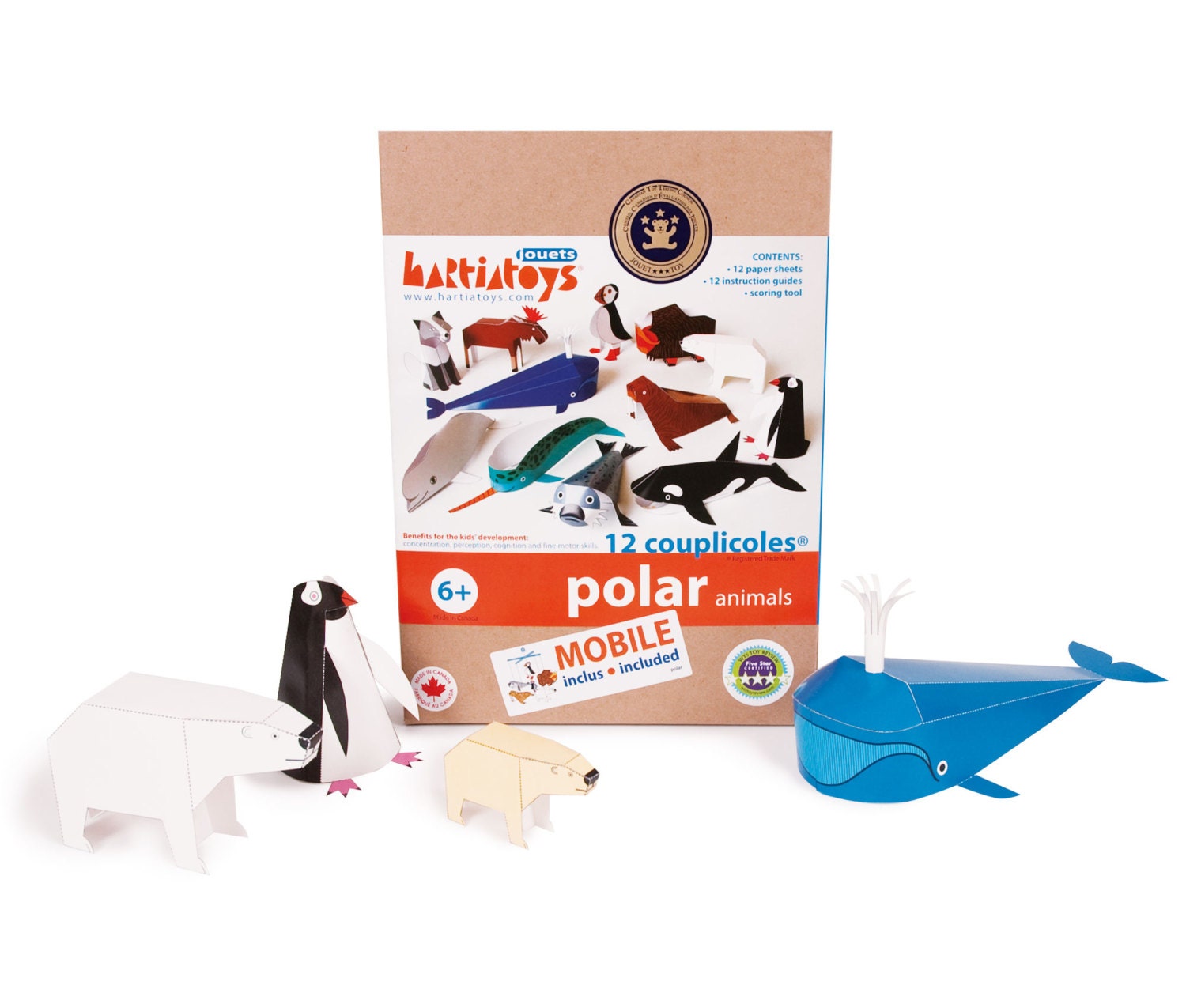 Polar Animals | DIY Paper Craft Kit | 3D Paper Toys | Colourful Cutouts ...