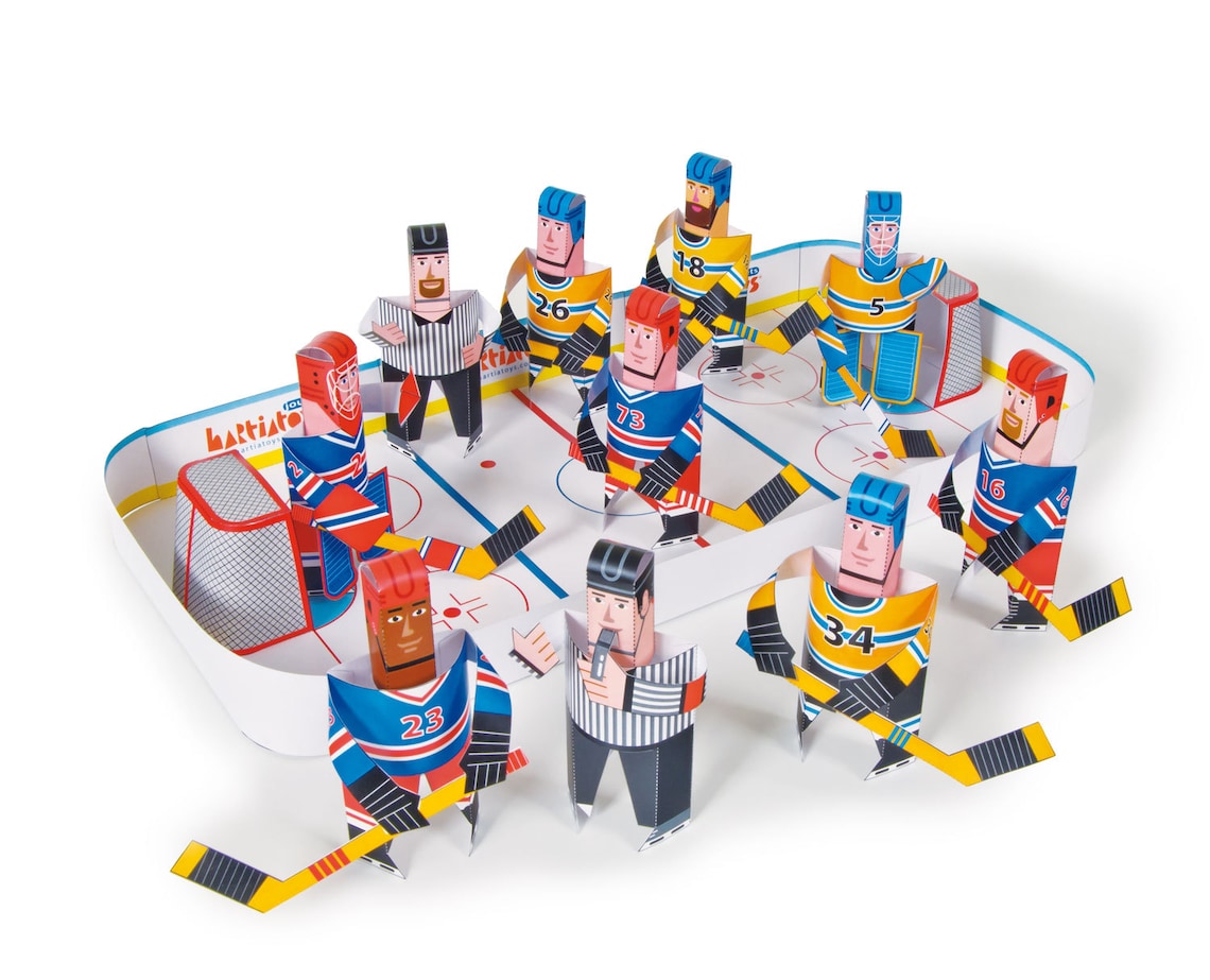 Ice Hockey DIY Paper Craft Kit 3D Paper Toys Colourful Cutouts to ...