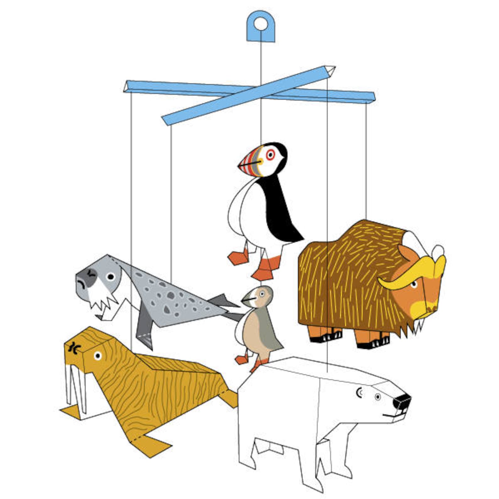 Polar Animals | DIY Paper Craft Kit | 3D Paper Toys | Colourful Cutouts ...