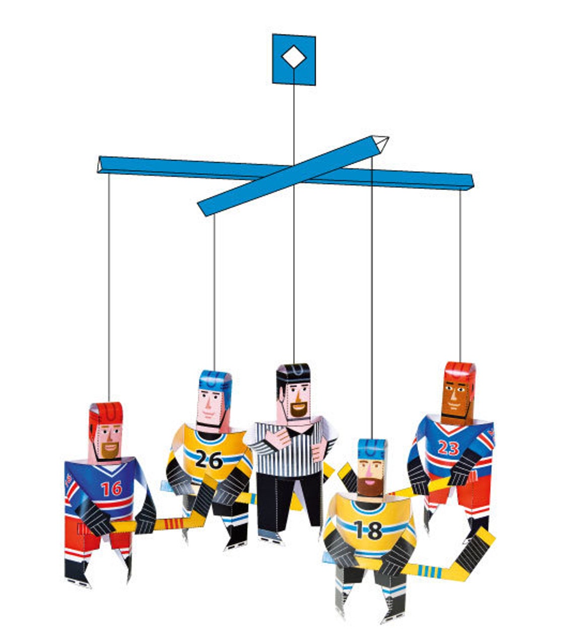 Ice Hockey DIY Paper Craft Kit 3D Paper Toys Colourful Cutouts to ...