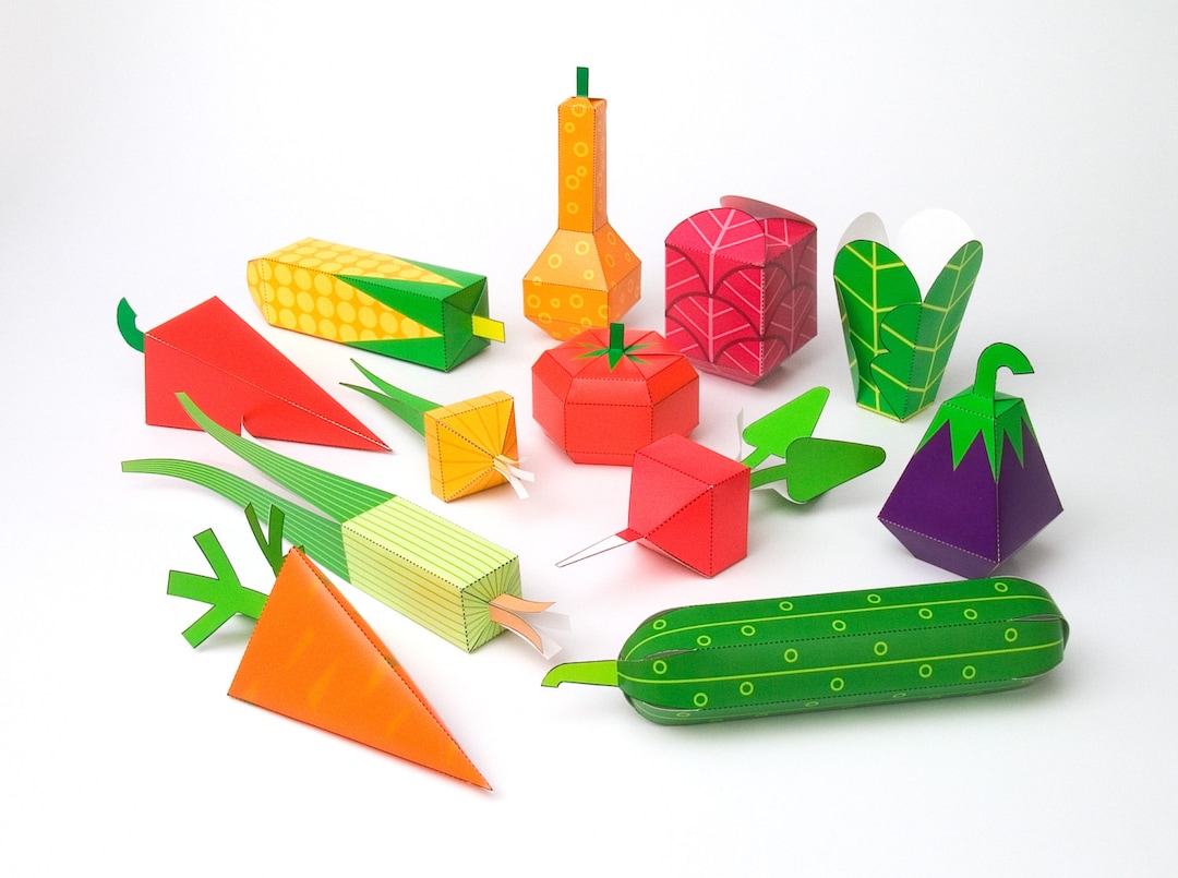 Vegetables | DIY Paper Craft Kit | 3D Paper Toys | Colourful Cutouts to ...