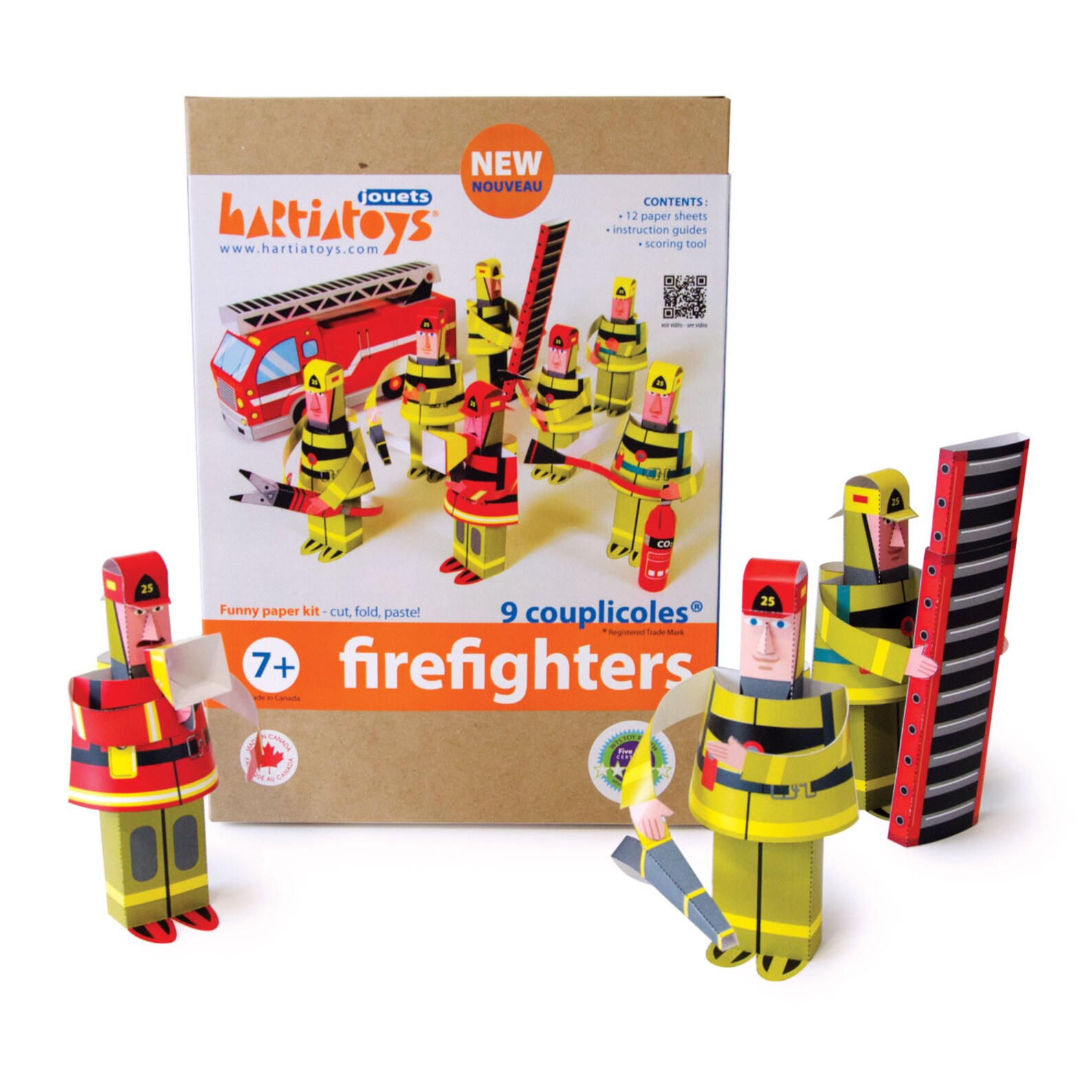 Firefighters | DIY Paper Craft Kit | 3D Paper Toys | Colourful Cutouts ...