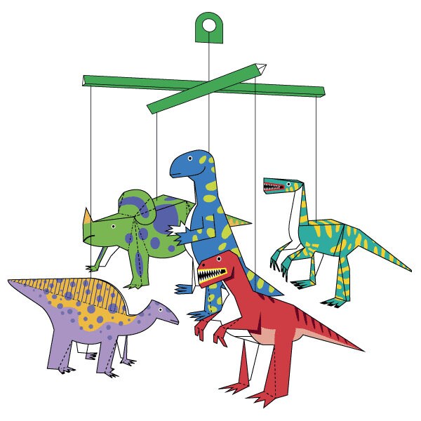 Dinosaurs | DIY Paper Craft Kit | 3D Paper Toys | Colourful Cutouts to ...
