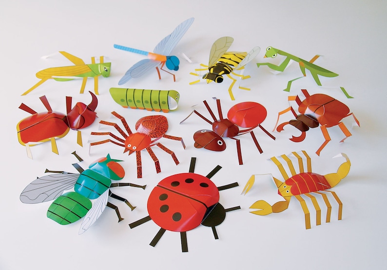 Insects | DIY Paper Craft Kit | 3D Paper Toys | Colourful Cutouts to ...