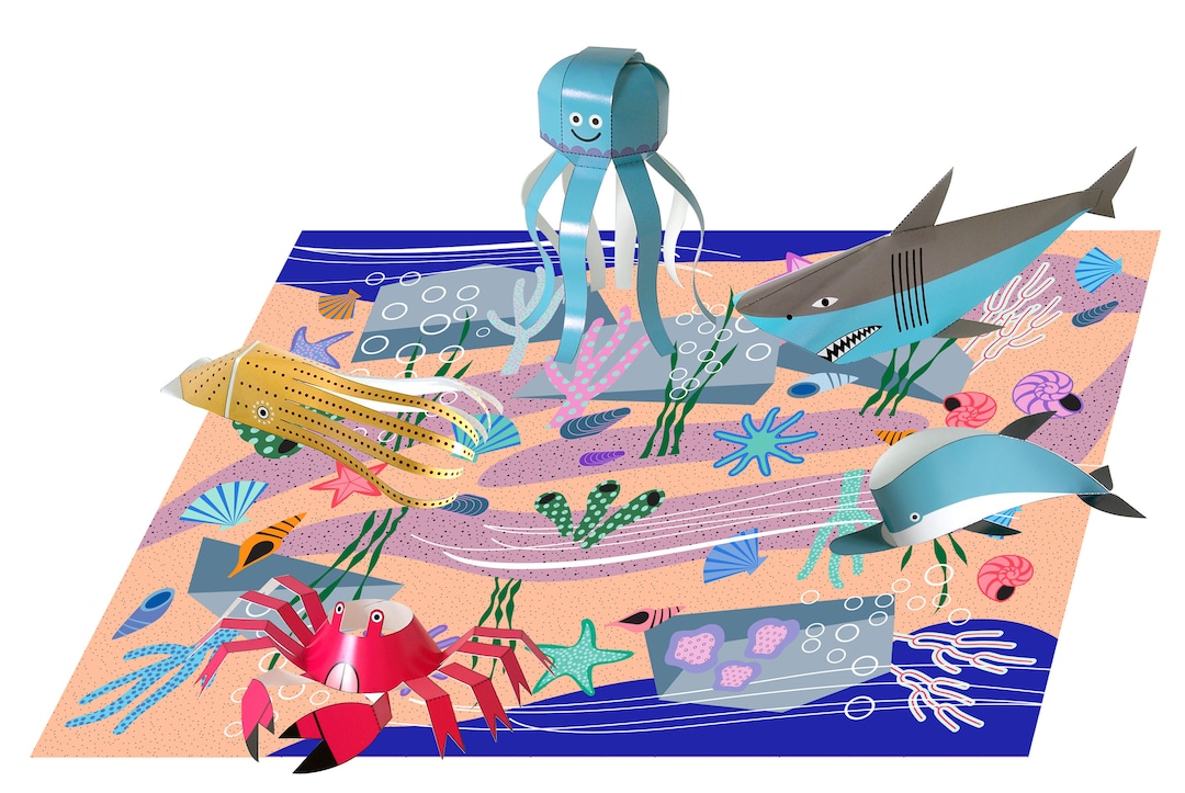 Ocean | DIY Paper Craft Kit | 3D Paper Toys | Colourful Cutouts to ...