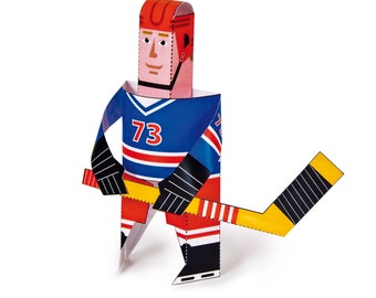 Ice Hockey DIY Paper Craft Kit 3D Paper Toys Colourful | Etsy