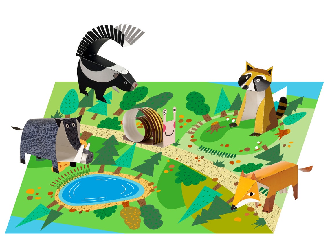 Forest | DIY Paper Craft Kit | 3D Paper Toys | Colourful Cutouts to ...