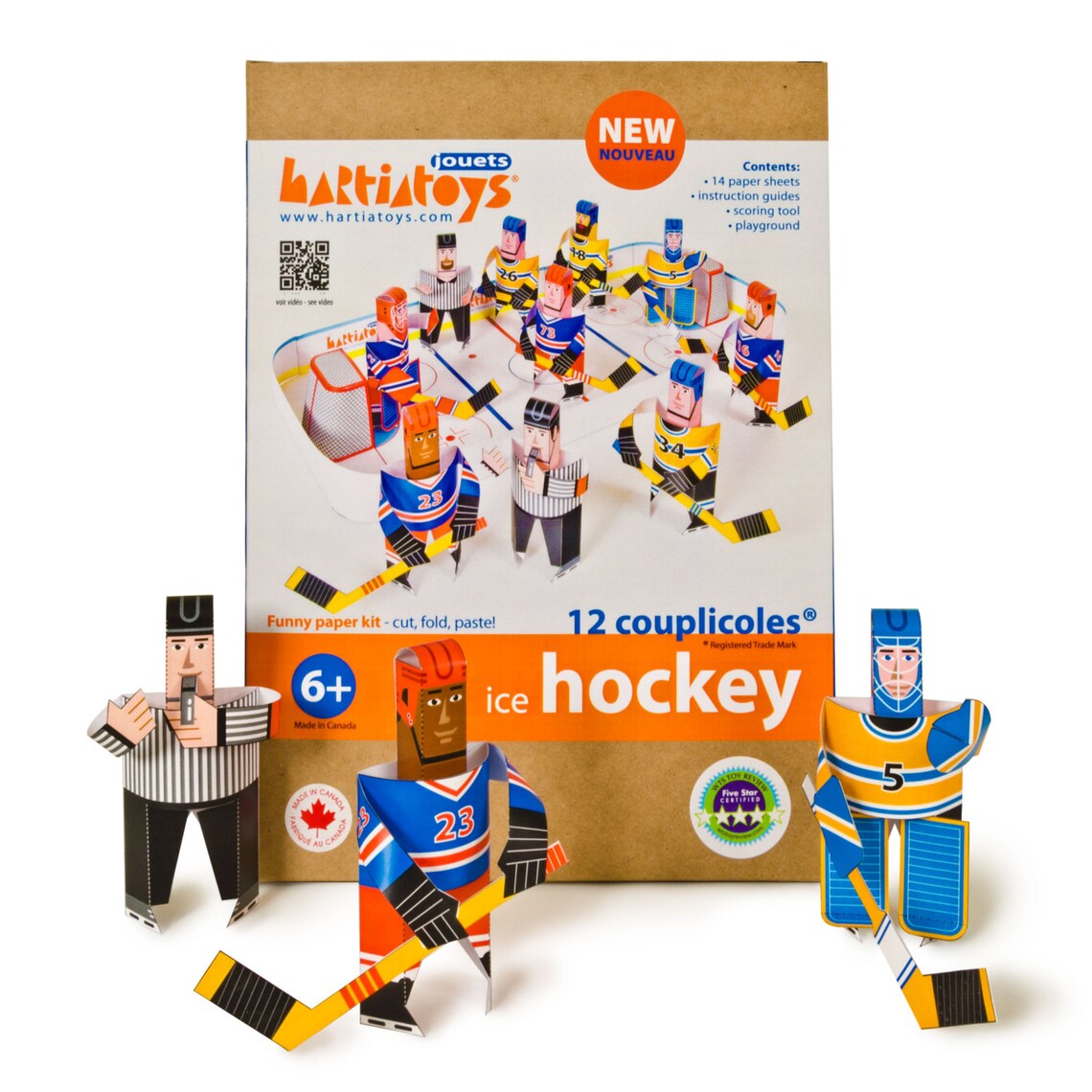 Ice Hockey DIY Paper Craft Kit 3D Paper Toys Colourful Cutouts to ...