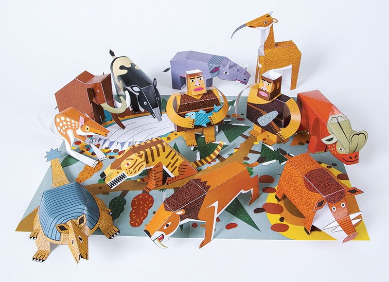 Prehistory | DIY Paper Craft Kit | 3D Paper Toys | Colourful Cutouts to ...