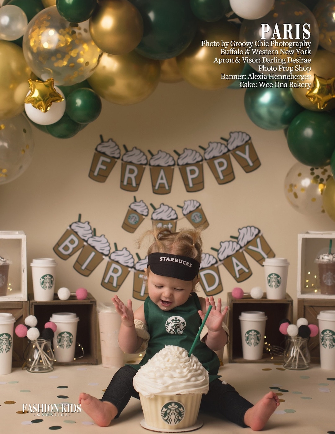 Handmade Starbucks Newborn Photo Prop Apron & Visor Set - Etsy