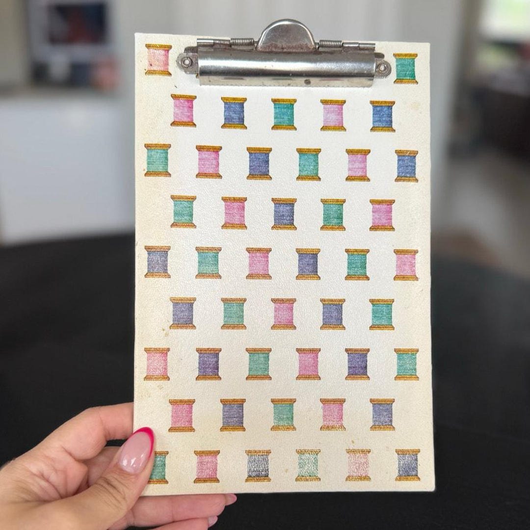 Vintage Spool Clipboard – Cushioned Sewing Tool or Decorative Organizer ...