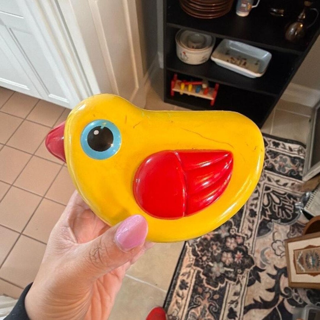 Vintage 1988 Unimax Wobble Duck Toy – Yellow Plastic – Bell Sound ...