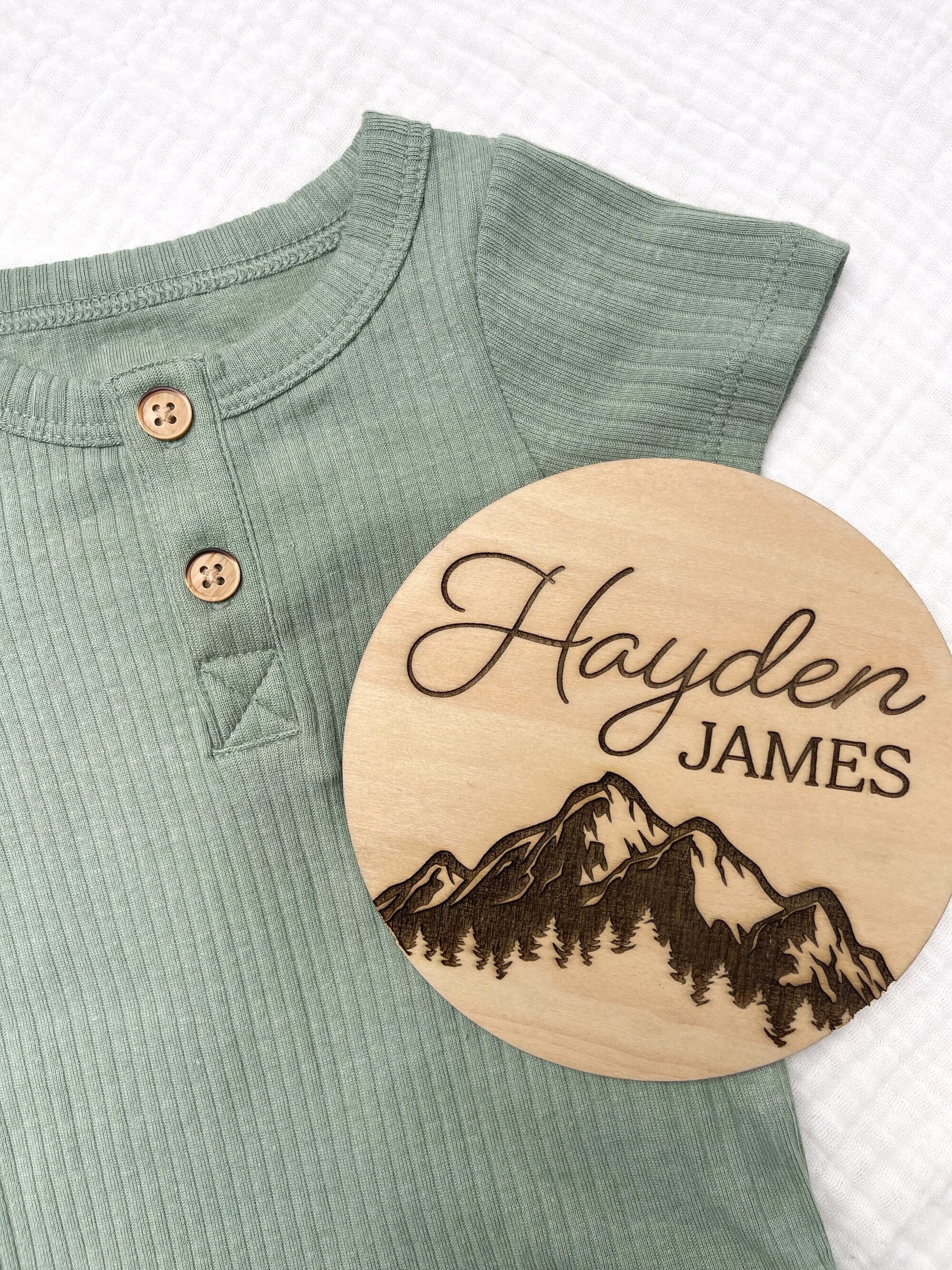 Mountain Name Sign, Outdoors Nursery Decor, Baby Name Sign, Birth ...
