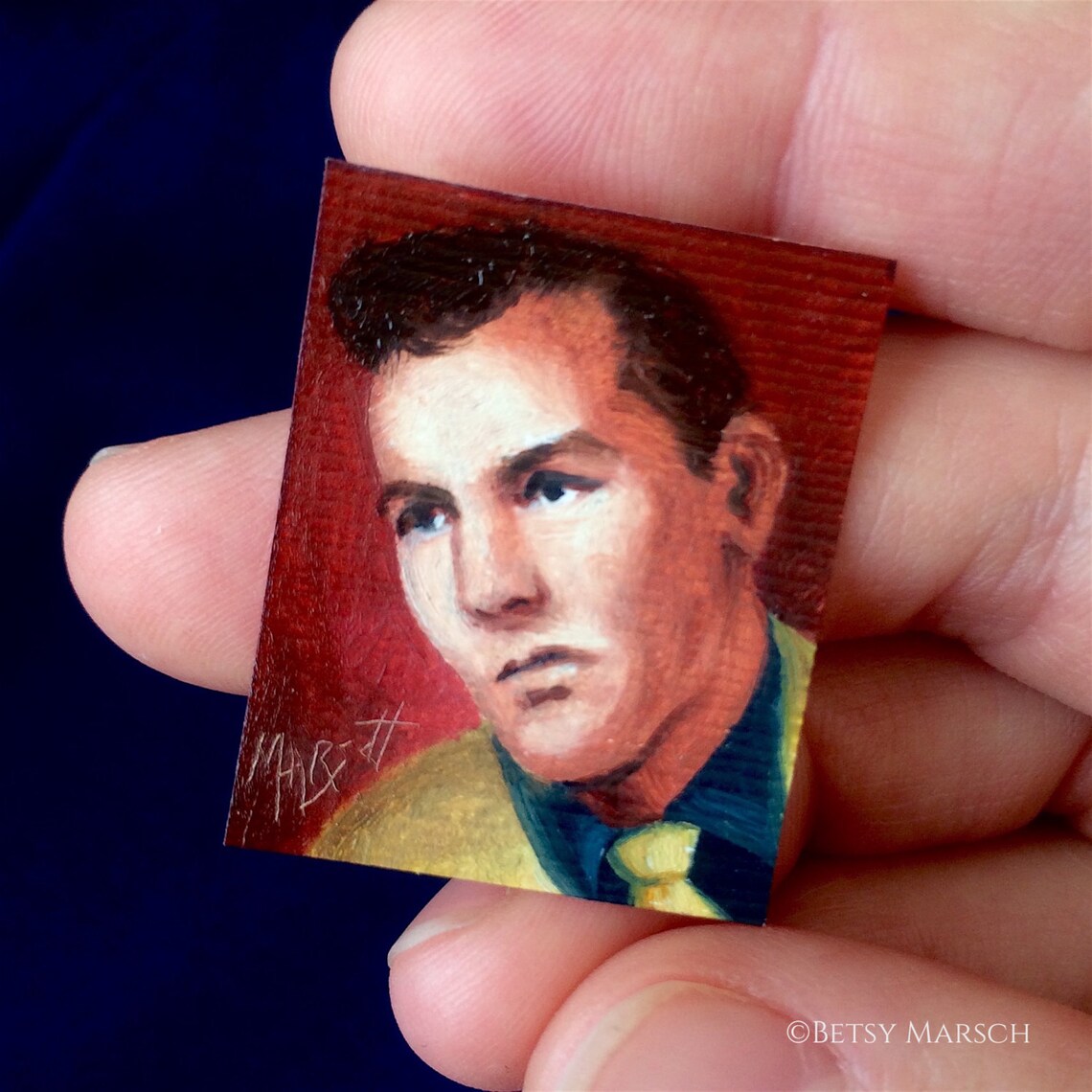 Mini Carl Perkins Portrait Painting, Framed - Etsy