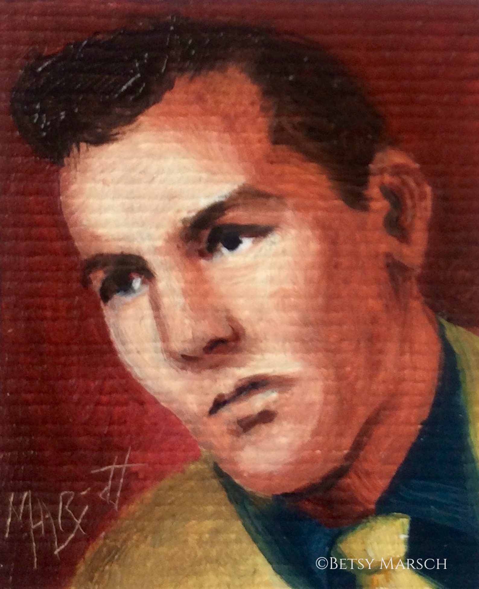 Mini Carl Perkins Portrait Painting, Framed - Etsy