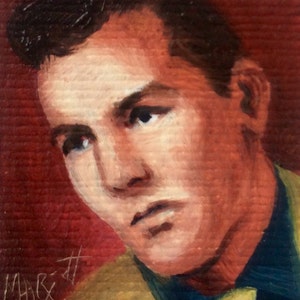 Mini Carl Perkins Portrait Painting, Framed - Etsy