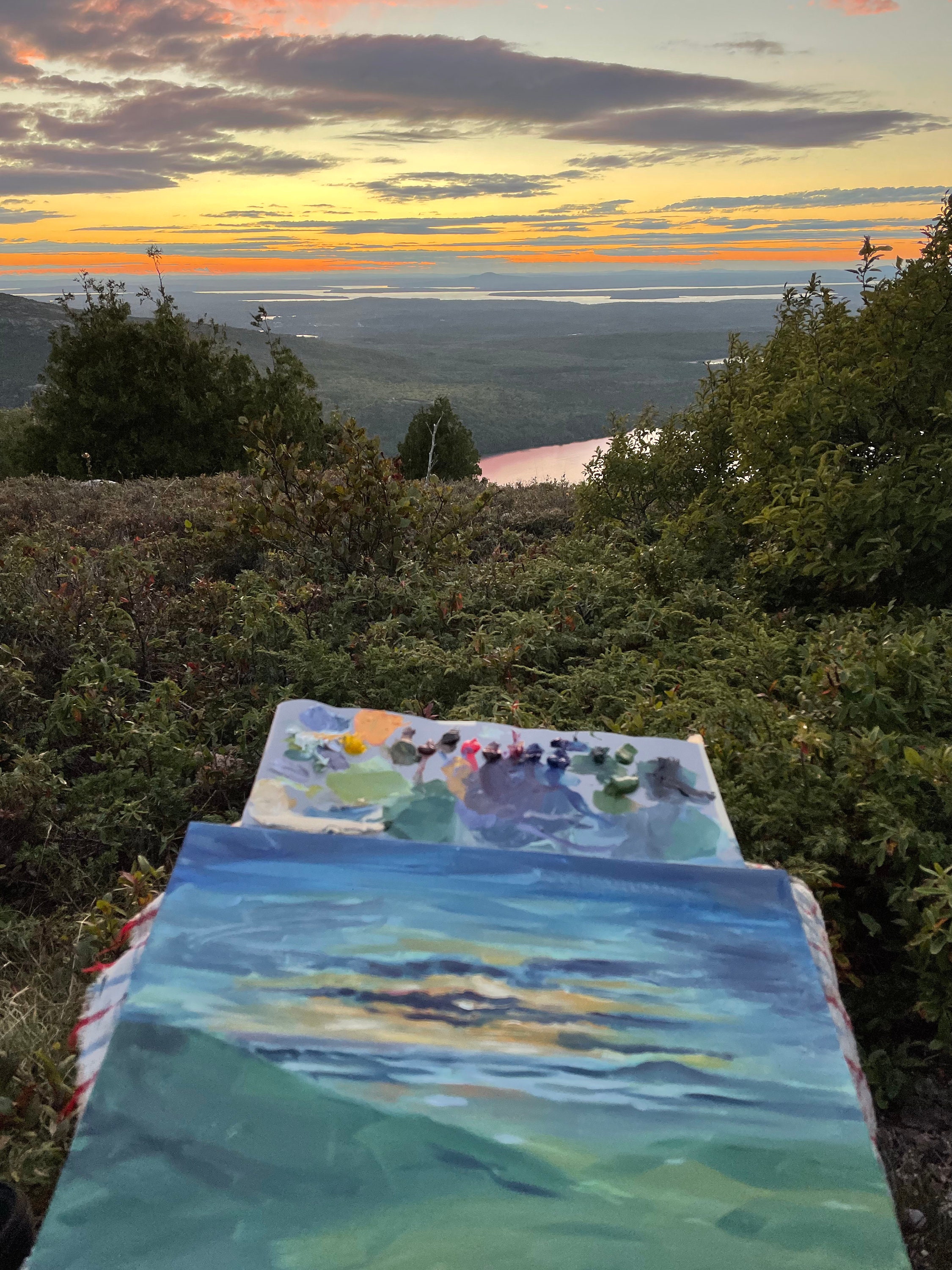 Blue Hill Overlook, Cadillac Mountain, Sunset Plein Air Painting From ...