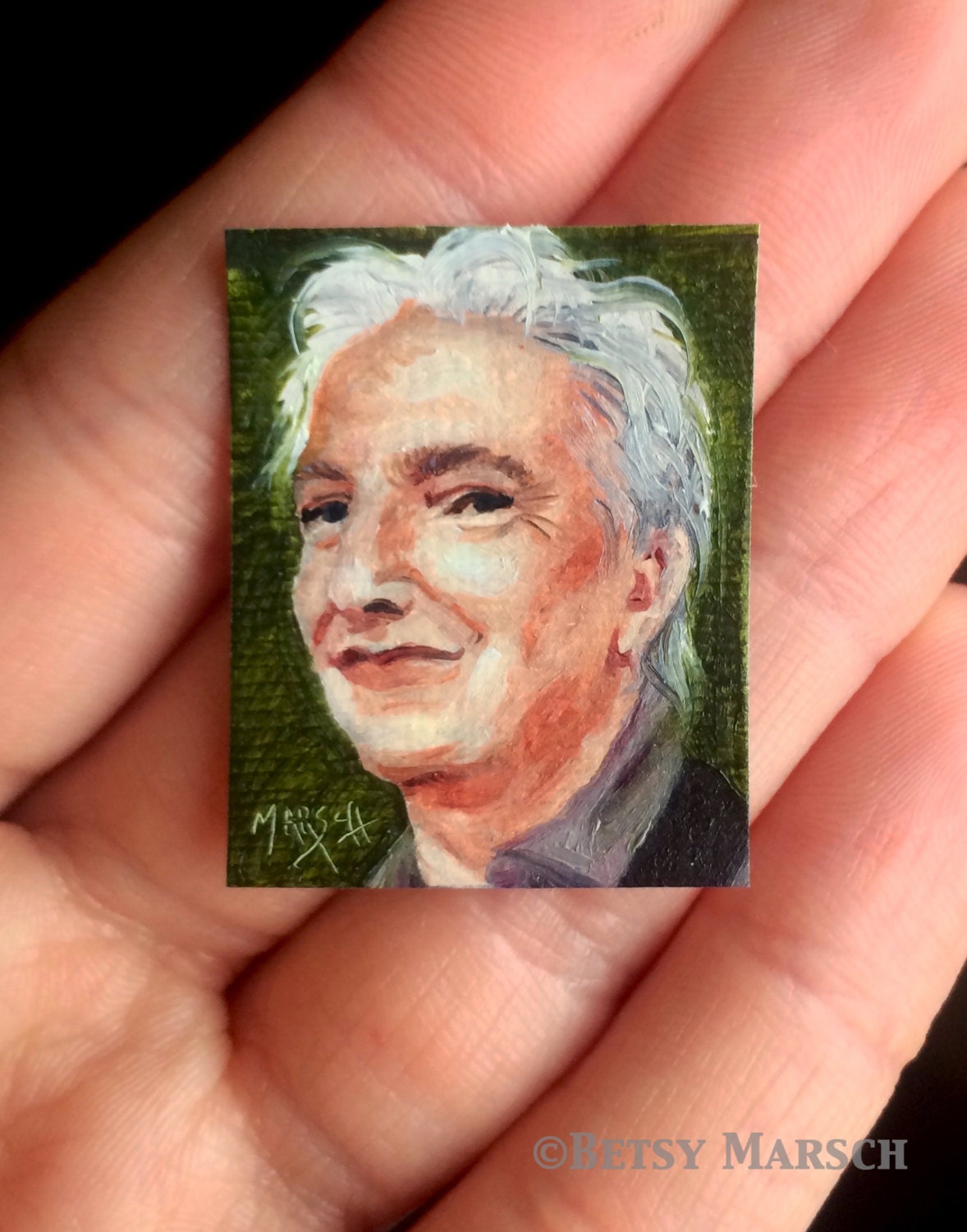 Mini Alan Rickman Portrait Painting Framed - Etsy