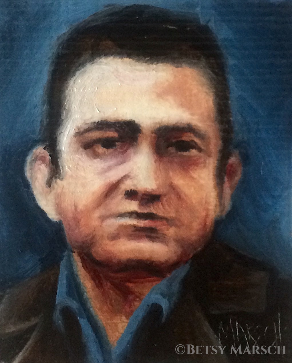 Mini Johnny Cash Portrait Painting, Framed - Etsy