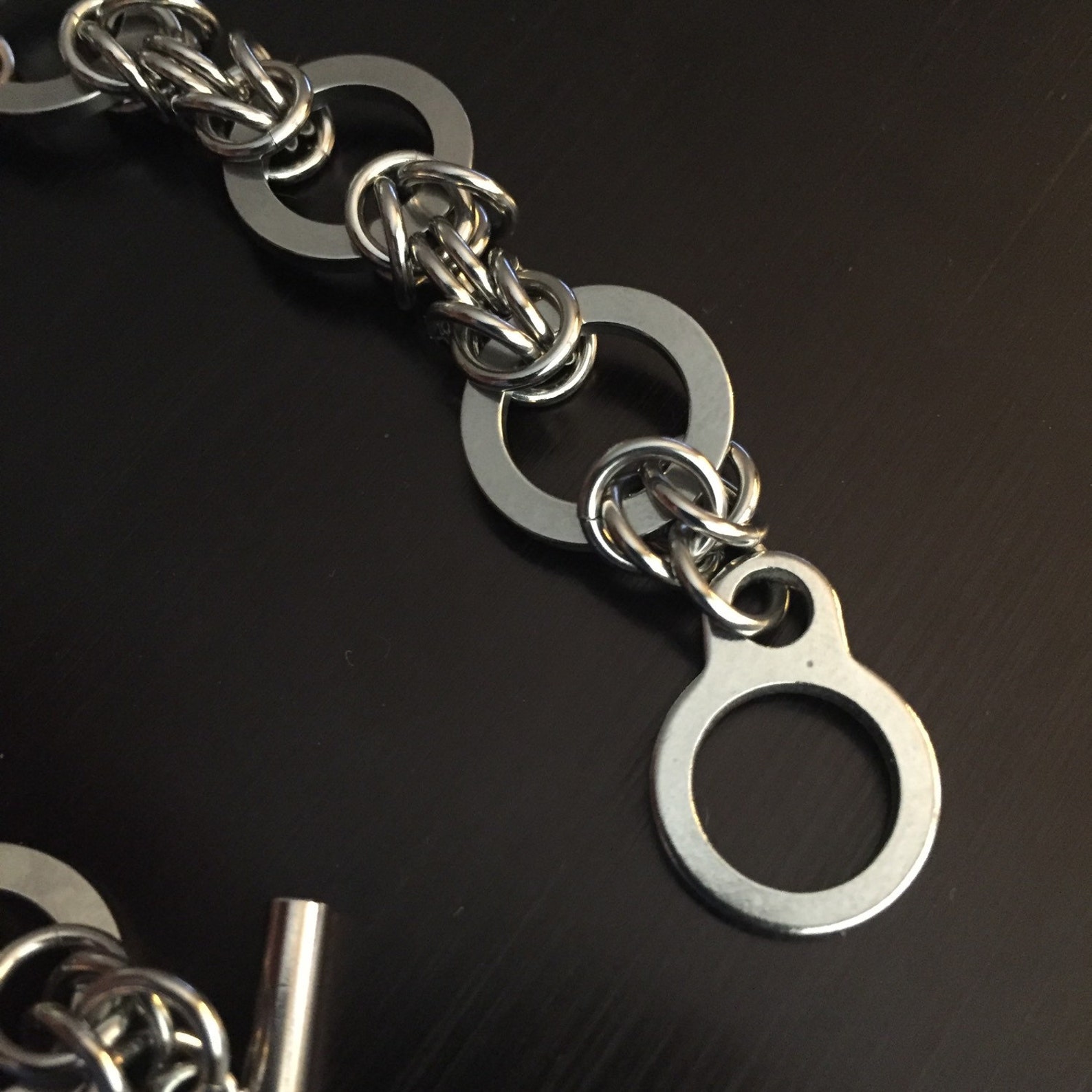 Stainless Steel Byzantine and Washers Chainmaille Bracelet - Etsy